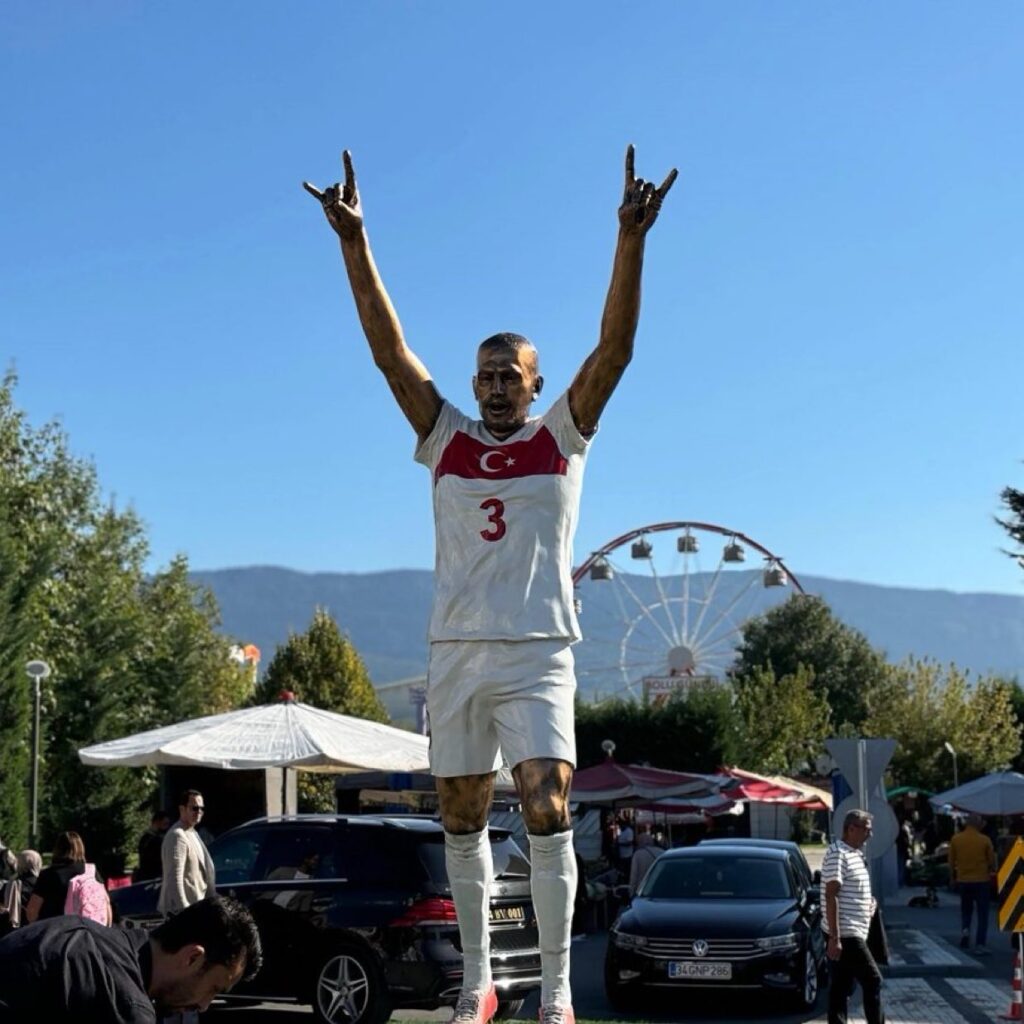 Turkish Star Demiral Honored with Statue Featuring Wolf Salute